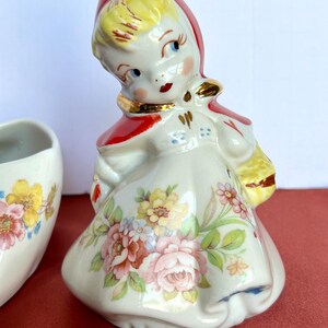 Vintage 1940s Hull Pottery Little Red Riding Hood Salt Pepper Shaker ...