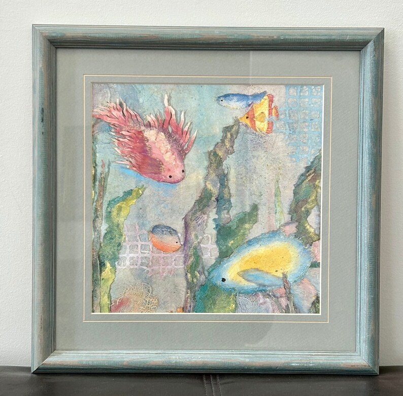 Vintage Set of 2 1999 Fins and Scales by LINN DONE Framed and Matted ...