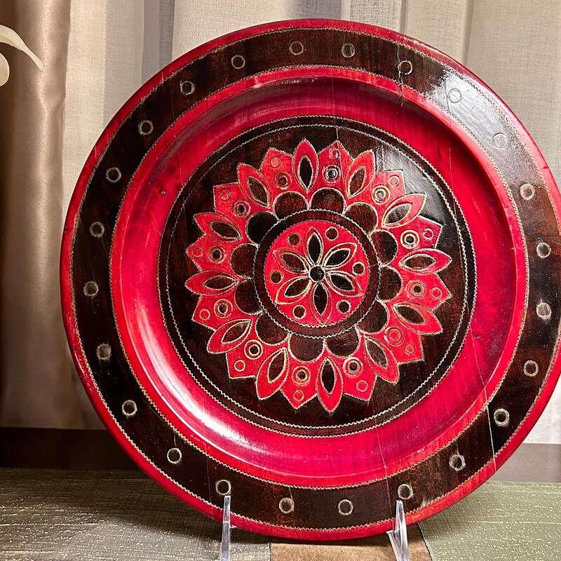 Wood Carved Plate - Etsy