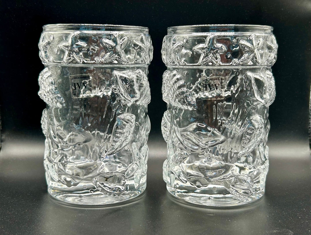 RARE Vintage 1960s Set of 2 SELEZIONE IVV Italian Crystal Mouth Blown ...