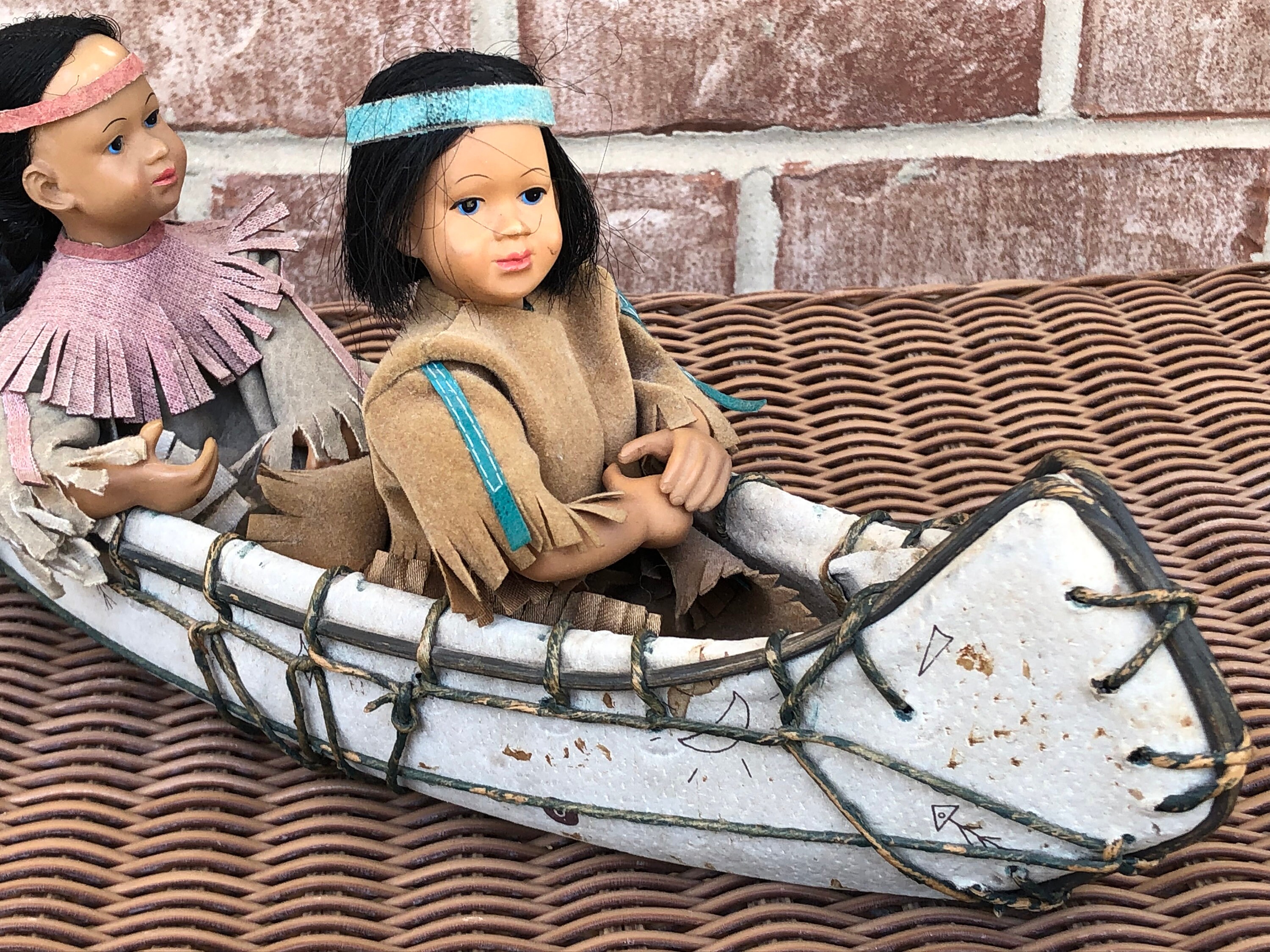 Vintage HANDCRAFTED Native American Indian Brave Figurine in a Long ...