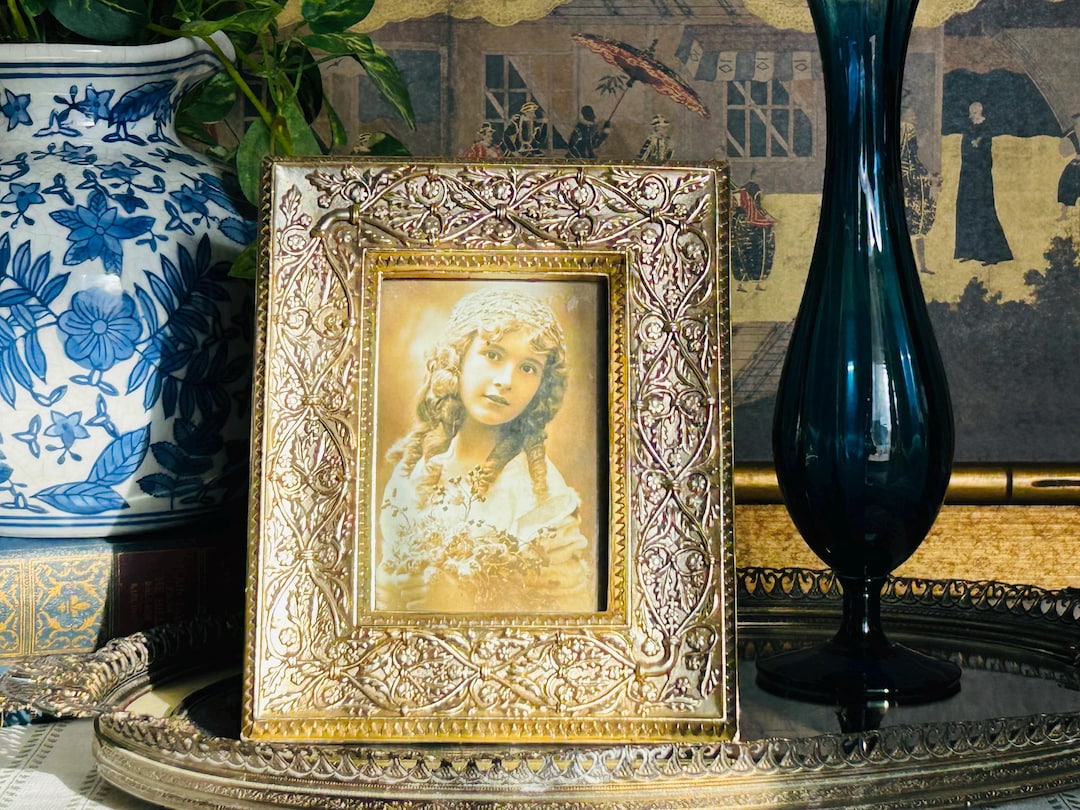 Vintage Gold Embossed Picture Frame With Floral Magnolia Design | Heavy ...
