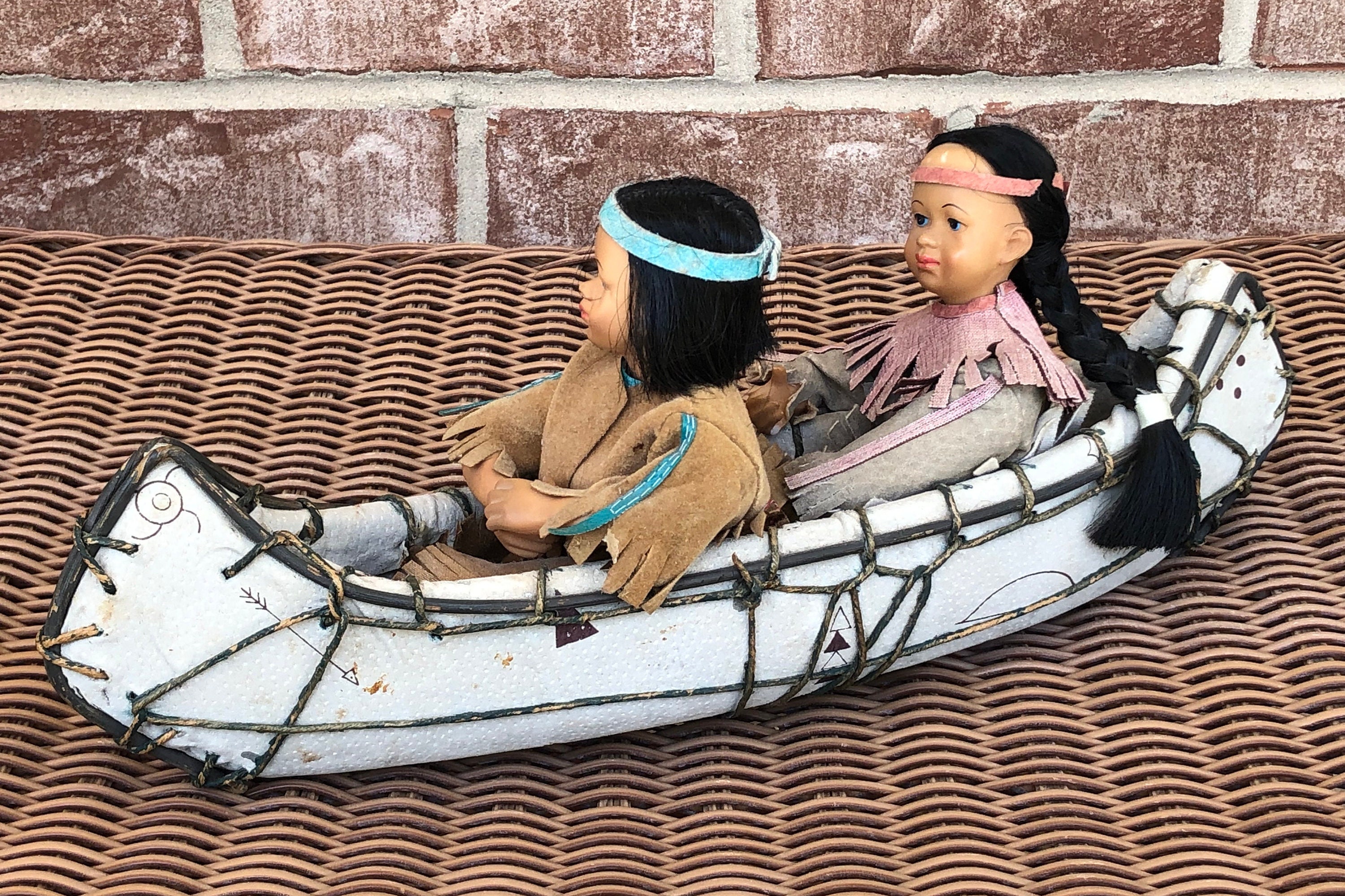 Vintage HANDCRAFTED Native American Indian Brave Figurine in a Long ...