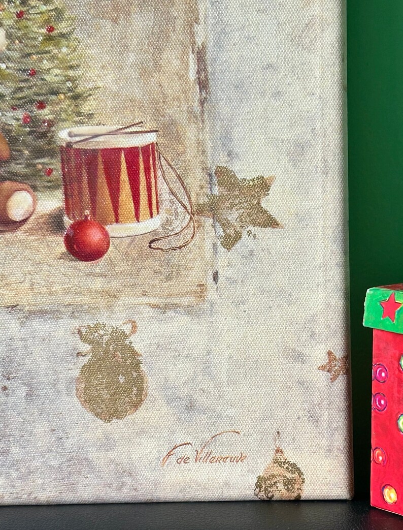 Vintage Fabrice De Villeneuve Christmas Canvas Print: Holiday Home ...