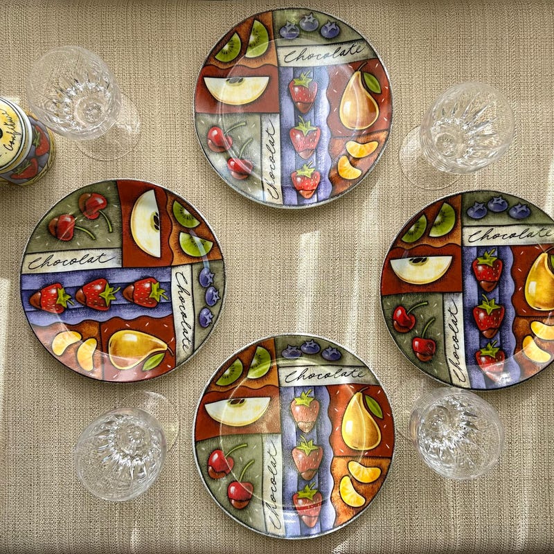 Colorful Dessert Plates - Etsy