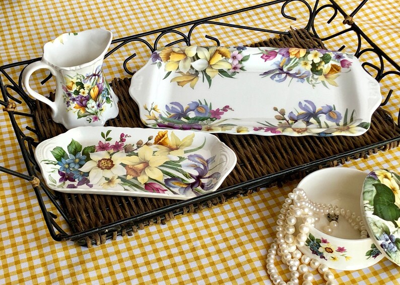 Set of Vintage 2 P.S. Fine Bone China Tray and 1 Creamer, 1 Chinacraft ...