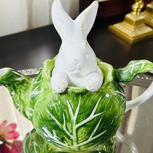 Vintage Pier 1 Imports Garden Bunny Earthenware Teapot, Easter Rabbit ...