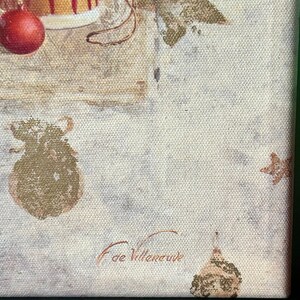 Vintage Fabrice De Villeneuve Christmas Canvas Print: Holiday Home ...