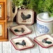 Vintage MWW Market ROOSTERS 3D Mini Square Plates 4 1/2 Set of 4 ...
