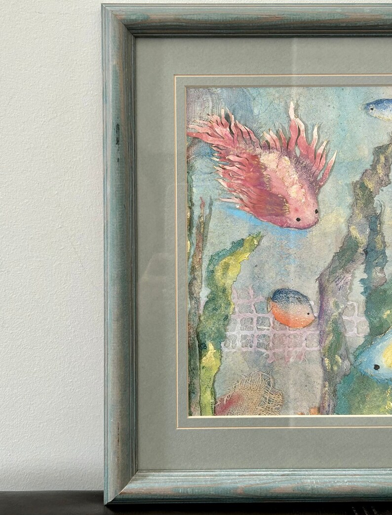 Vintage Set of 2 1999 Fins and Scales by LINN DONE Framed and Matted ...