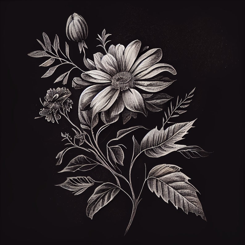 Rose, Digital Art, Pencil Sketch, Printable, Download - Etsy