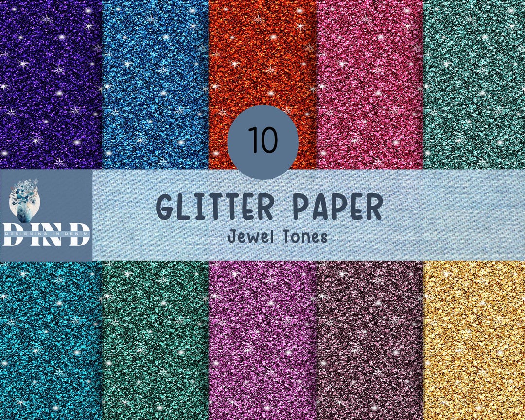Glitter Paper - Jewel Tones, 12x12 Digital Paper No Physical Product ...