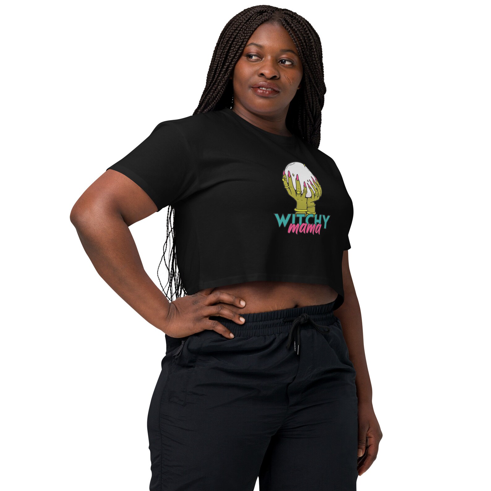 Witchy Mama Crystal Ball Esoteric Womens Crop Top Witchcore, Witch ...