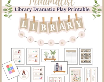 Library Pretend Play Printable Dramatic Play Activity - Etsy