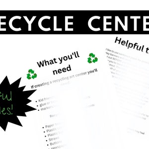 Recycle Center Dramatic Play Printable Set - Etsy