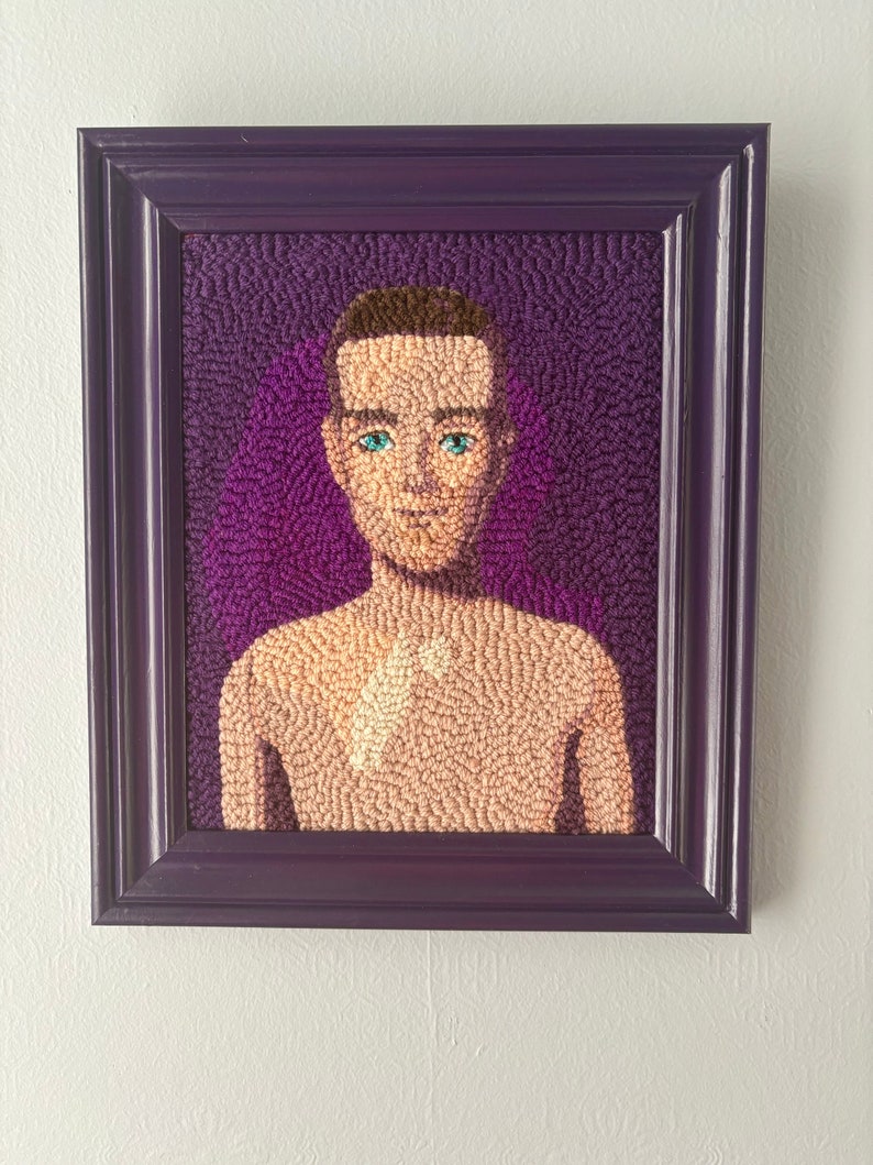 Punch Needle Portrait Vintage Ken Doll - Etsy