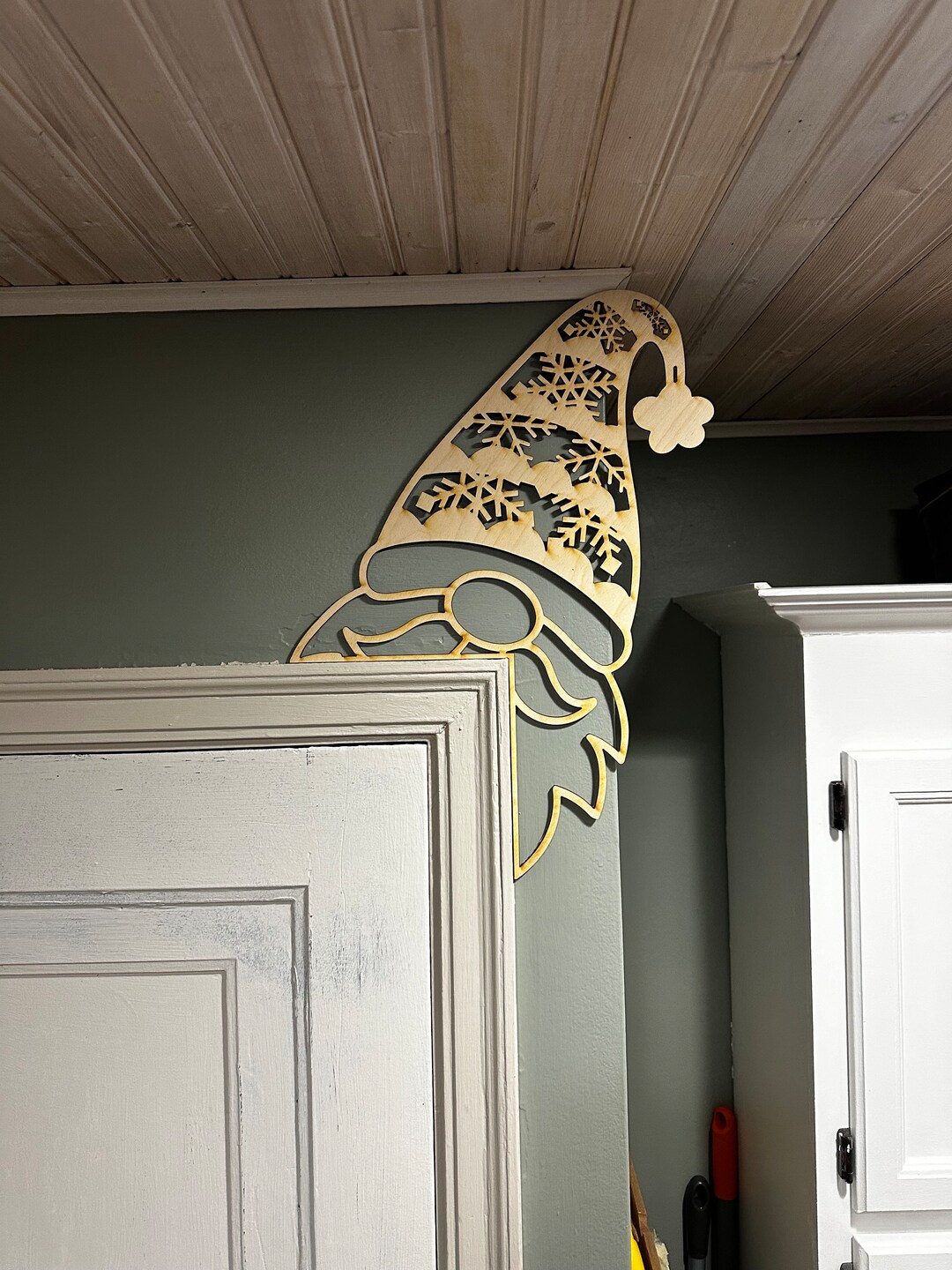 Christmas Gnome Door Corner, Door Frame Corner, Holiday Decorations ...