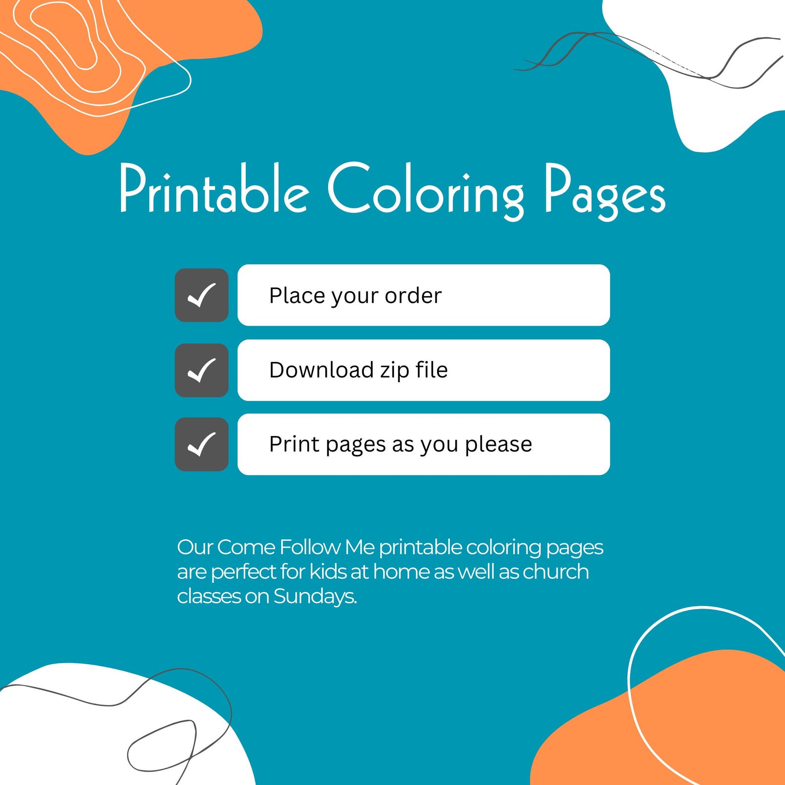 Come Follow Me Coloring Packet for Kids | LDS Printable Coloring Pages ...
