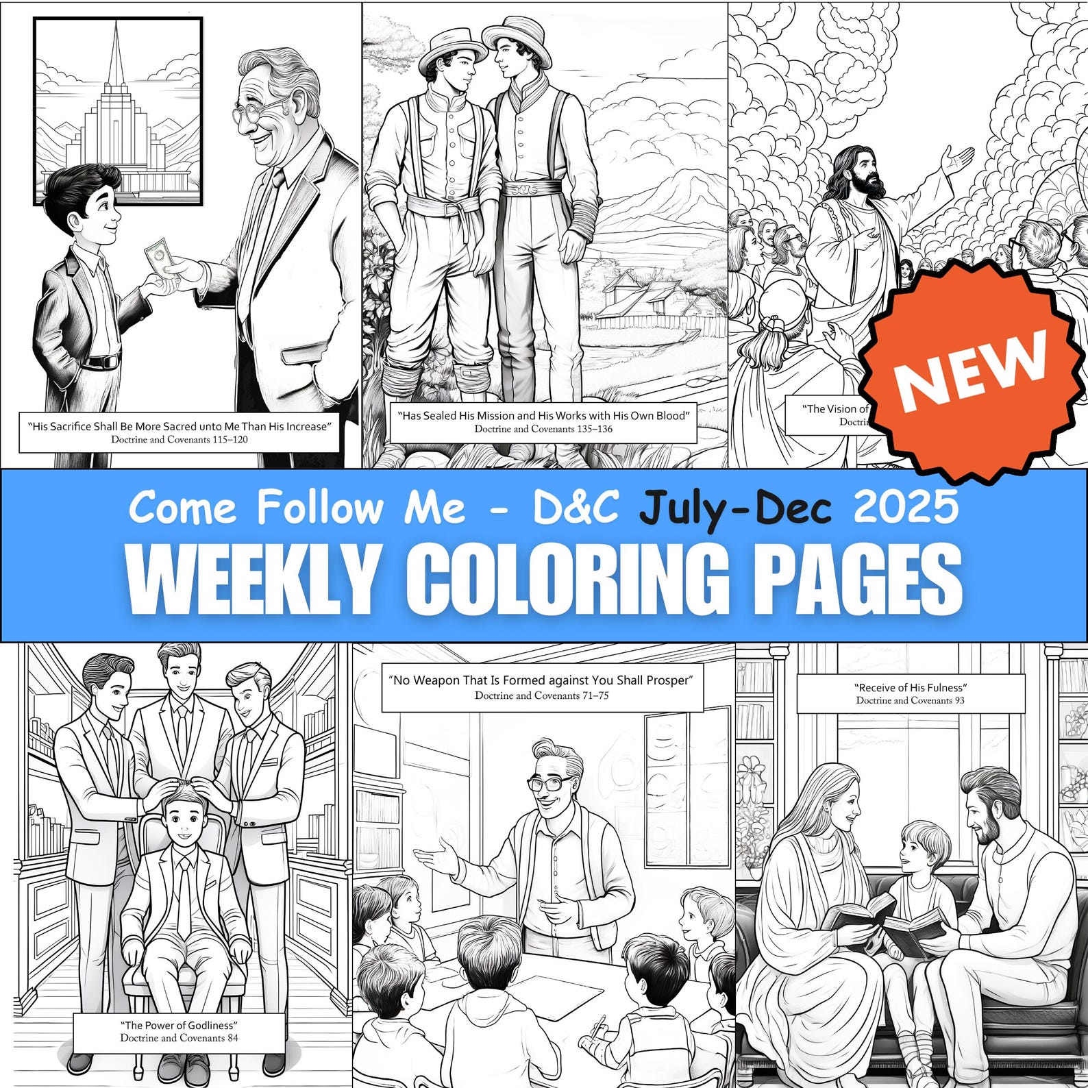 Come Follow Me Coloring Packet for Kids | LDS Printable Coloring Pages ...