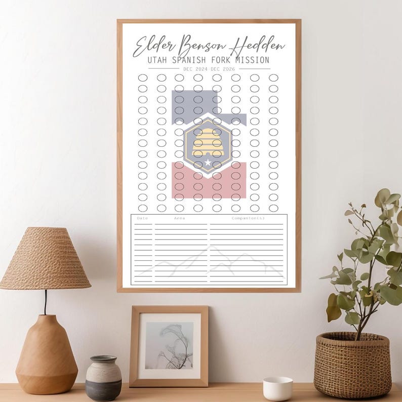 Custom LDS Missionary Weekly Countdown Poster / Tracker (elder) - Etsy