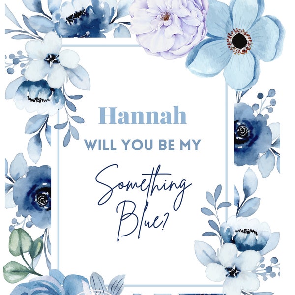 Something Blue Proposal Card Template - Etsy