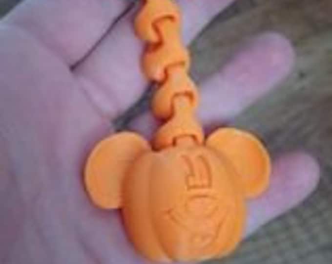 Mickey Pumpkin Flexi Keychain No Supports Needed/ 3d Printing File / No ...