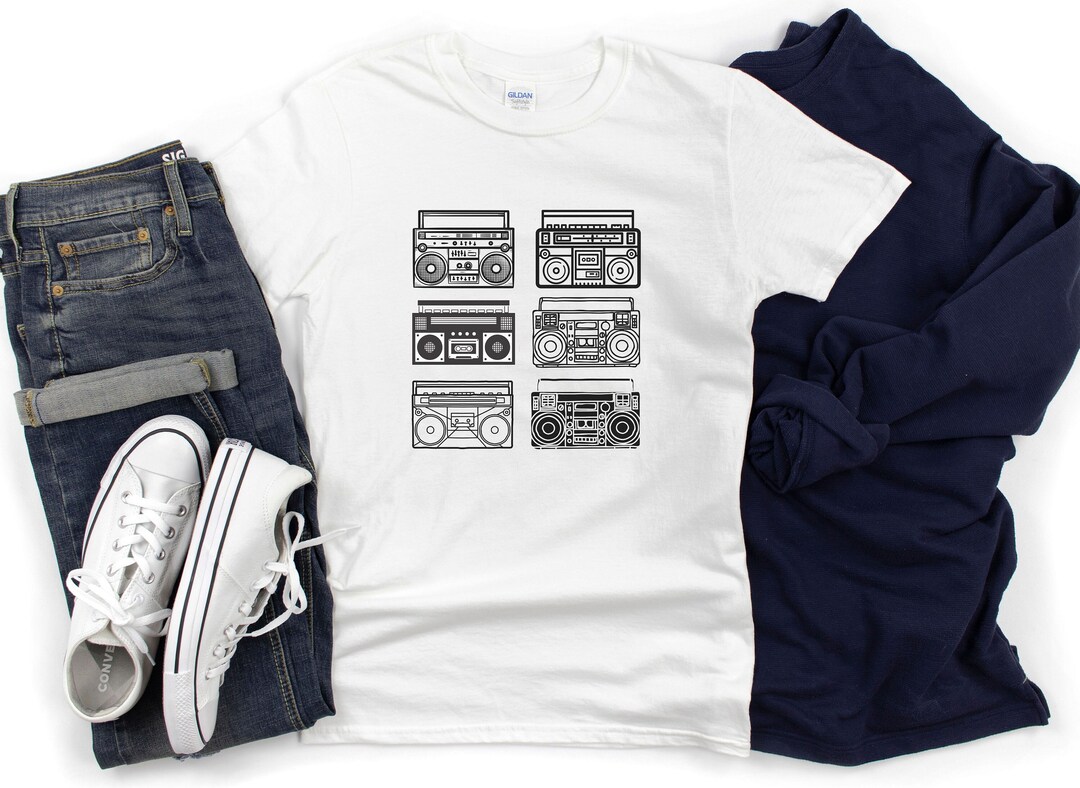 Retro Stereo Boom Box T-shirt, Vintage Radio Shirt, Ghetto Blaster ...