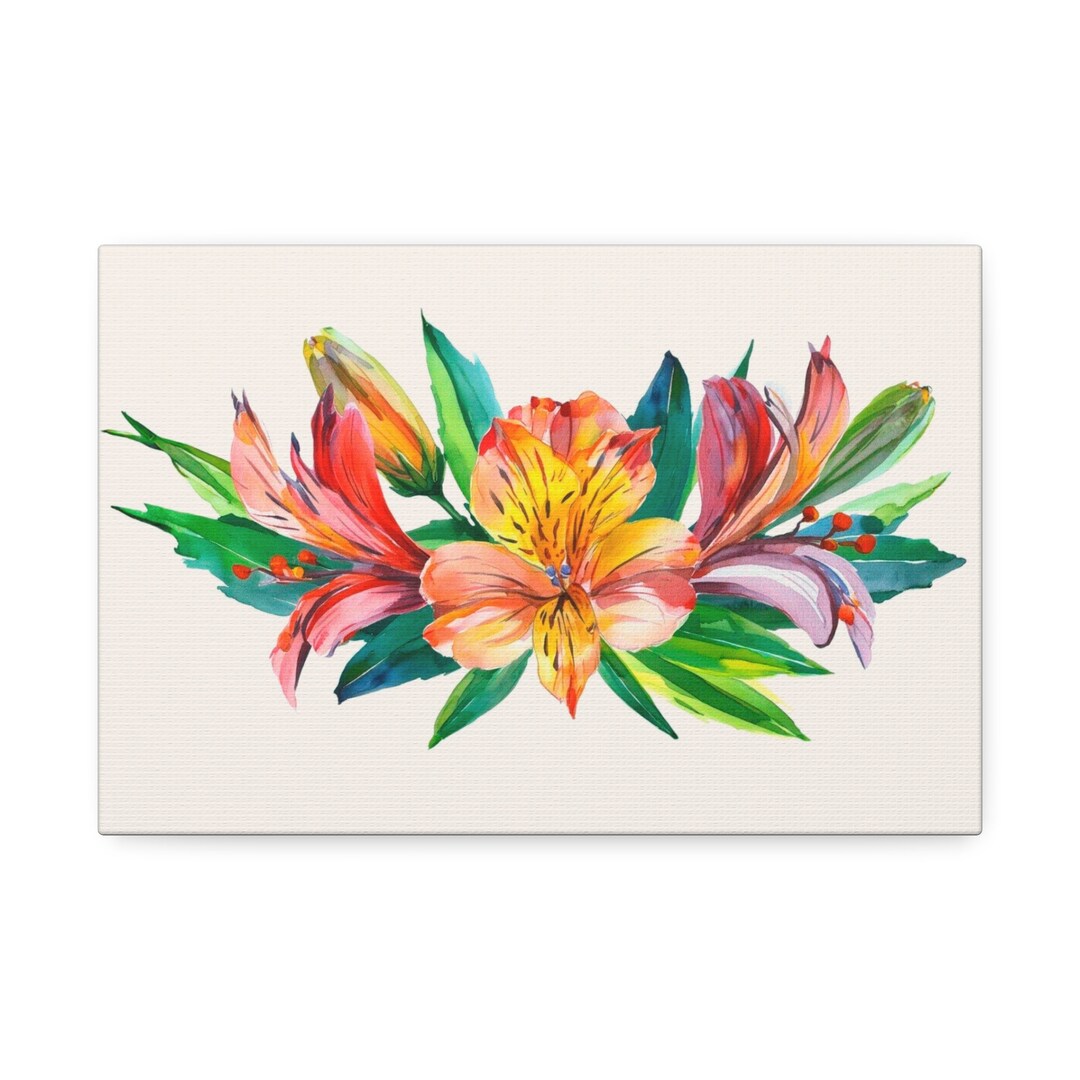 Azucena Peruana, Alstroemeria Peruvian Flower Canvas Stretched, 1.5 ...