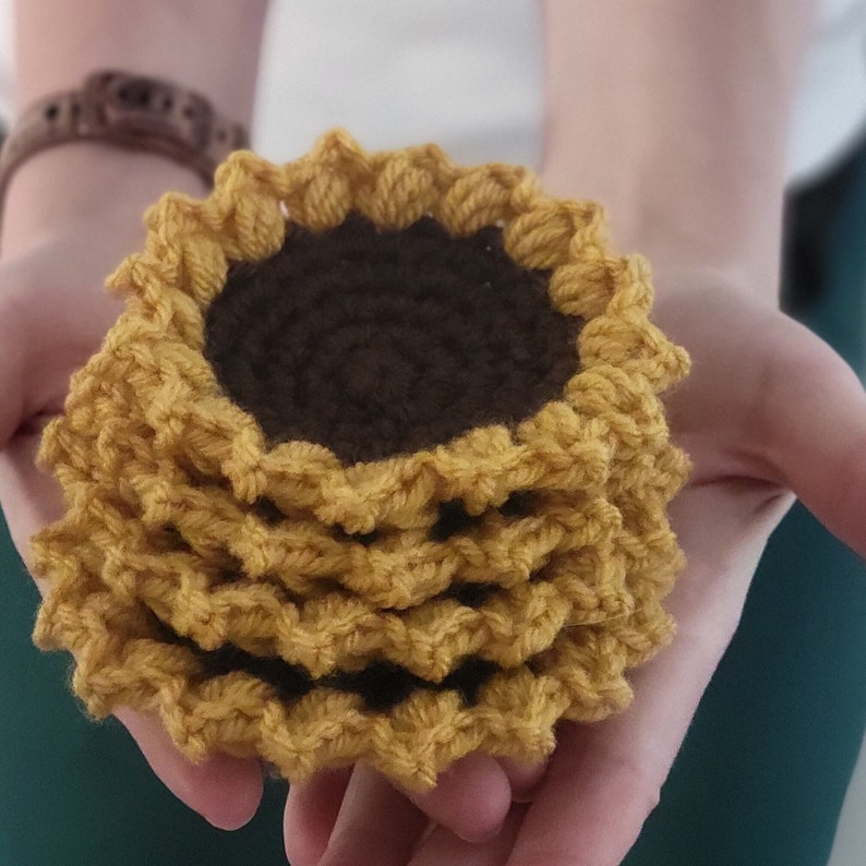 Sunflower Coaster Crochet Pattern - Etsy