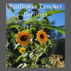 Sunflower Crochet Earrings Pattern - Etsy