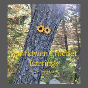 Sunflower Crochet Earrings Pattern - Etsy