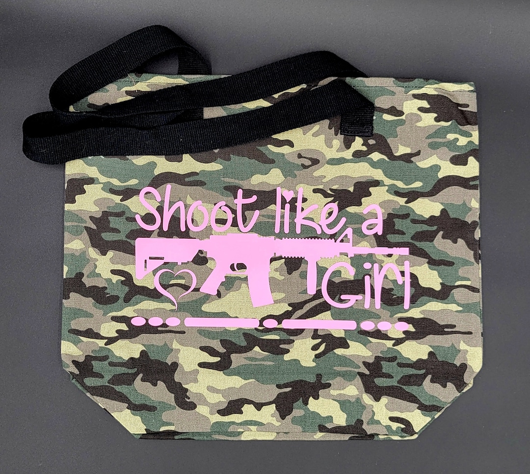 Camouflage Tote Bag, Shoot Like A Girl, Camo and Pink - Etsy
