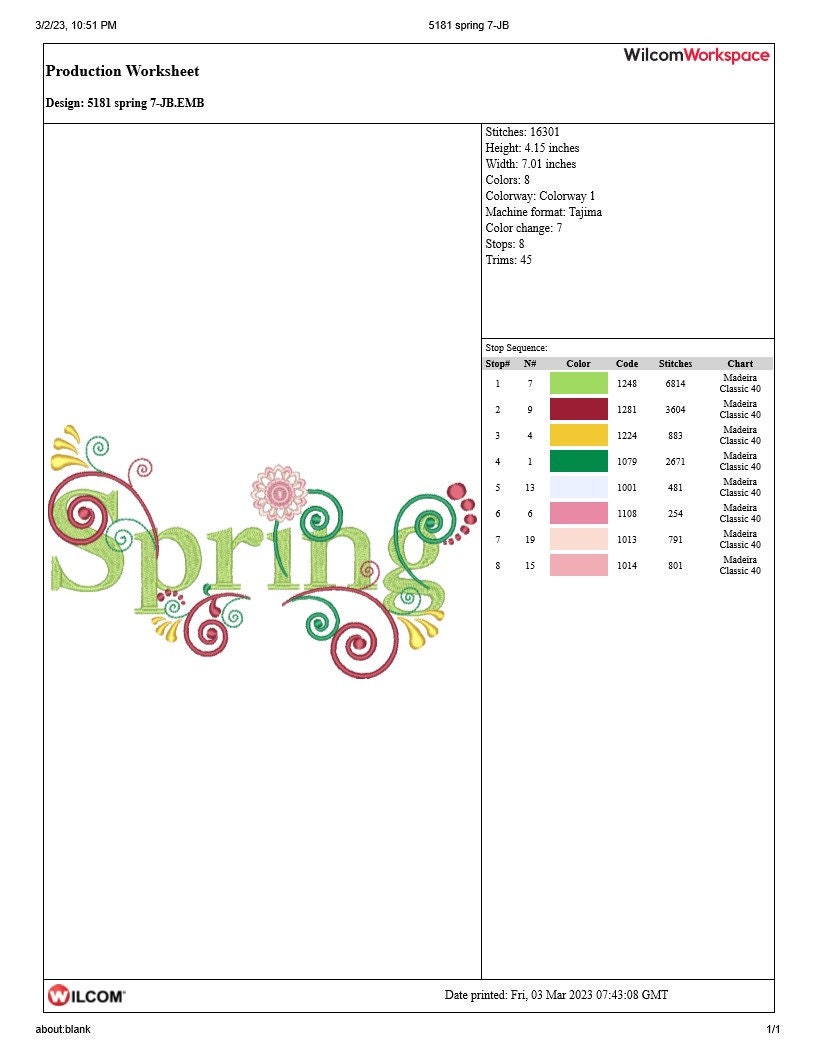 SPRING Machine Embroidery Design Pattern 5x7 Hoop Digital Download - Etsy