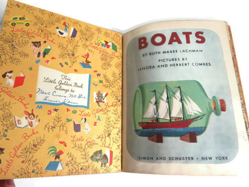 Vintage 'BOATS' A Little Golden Book 1st Edition 1951 Simon and ...