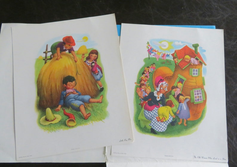 Vintage Nursery Rhyme Posters - Penn Prints Mother Goose Nursery Prints ...