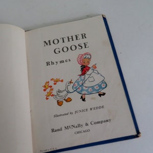 Vintage 1942 'mother Goose Rhymes' Book Rand Mcnally Small-sized ...