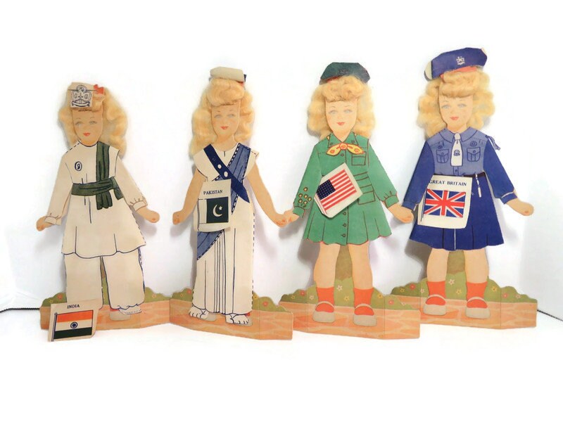 Vintage Girl Scout Paper Dolls W/real Hair 30+ Official Uniforms ...