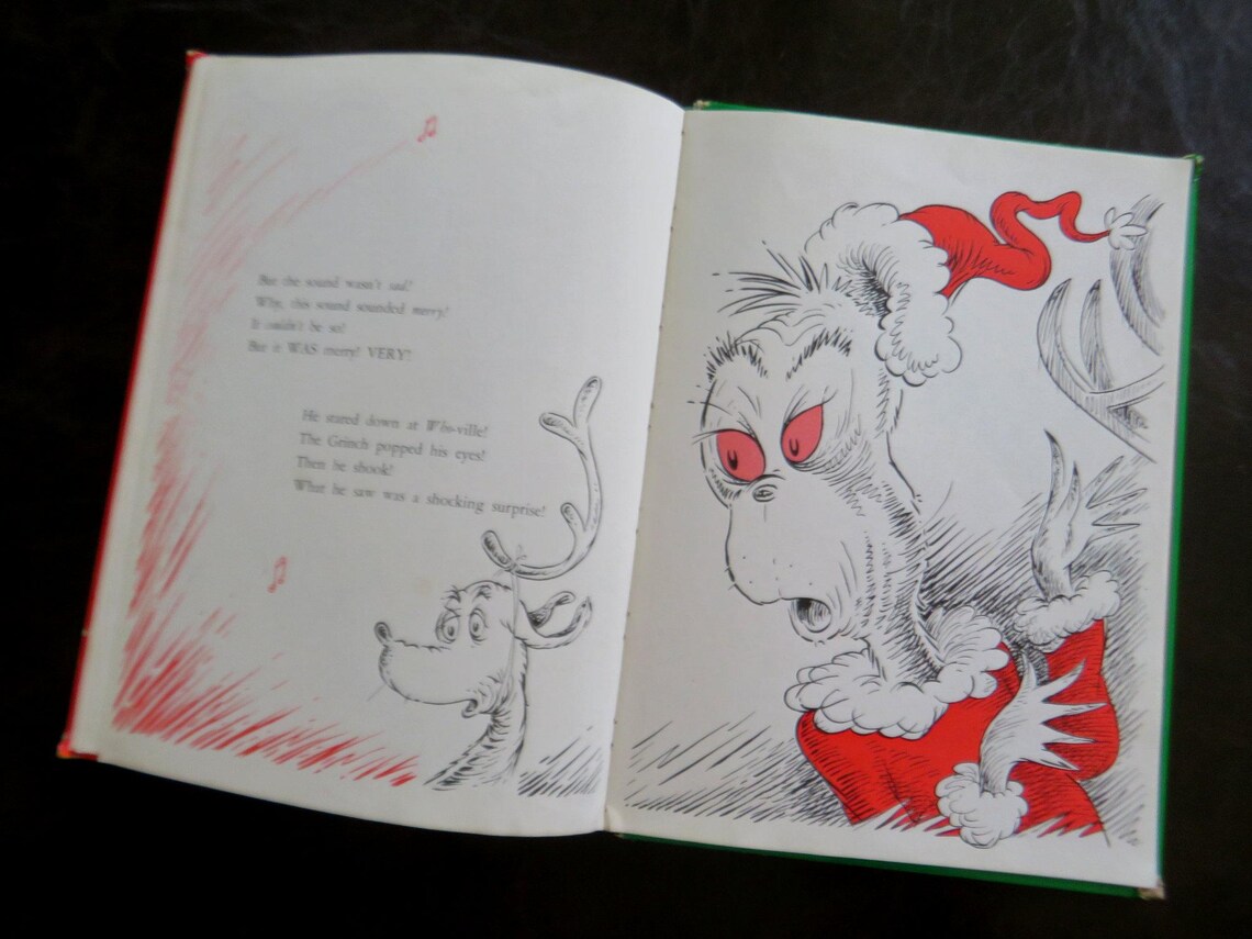 1957 How the Grinch Stole Christmas! Book by Dr. Seuss Large Hardcover ...