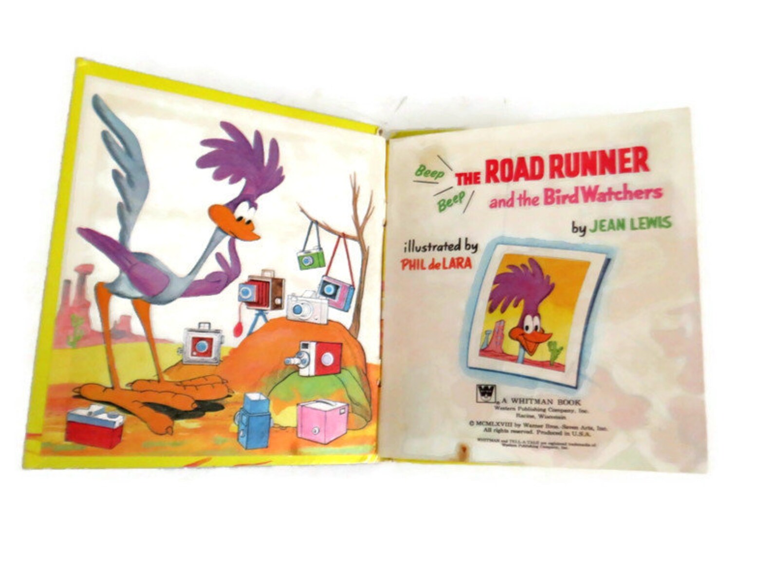 Vintage Whitman "tell-a-tale" Book 1968 the Road Runner and the Bird ...