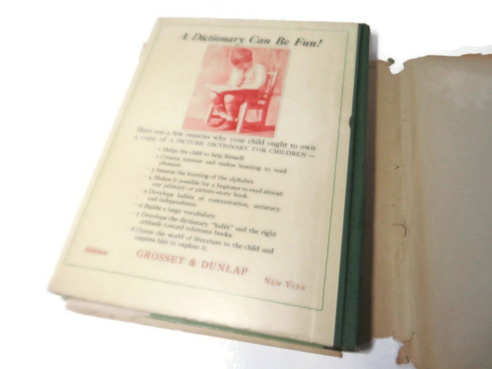 1939 "a Picture Dictionary for Children" Large Book by Garnette Watters ...