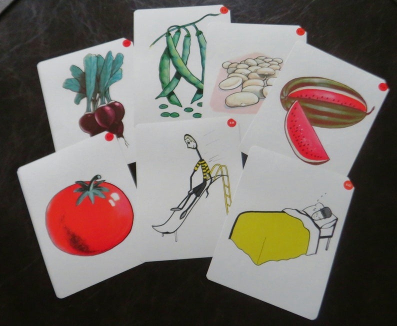60 Vintage Assorted Peabody Language Development Kit Flash Cards Level ...
