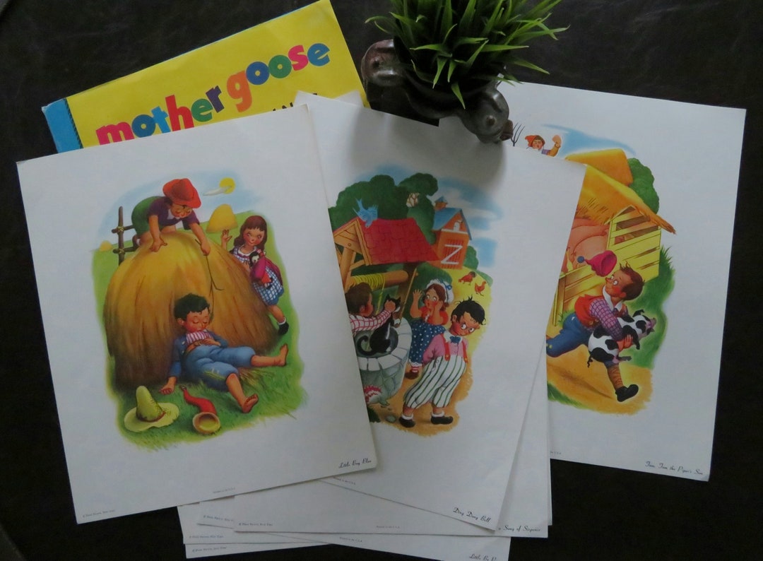 Vintage Nursery Rhyme Posters - Penn Prints Mother Goose Nursery Prints ...