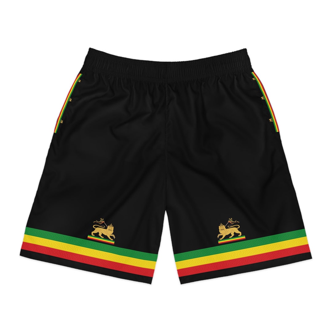 Rasta Men's Jogger Shorts, Reggae Style, Lion Design, Reggae Style ...