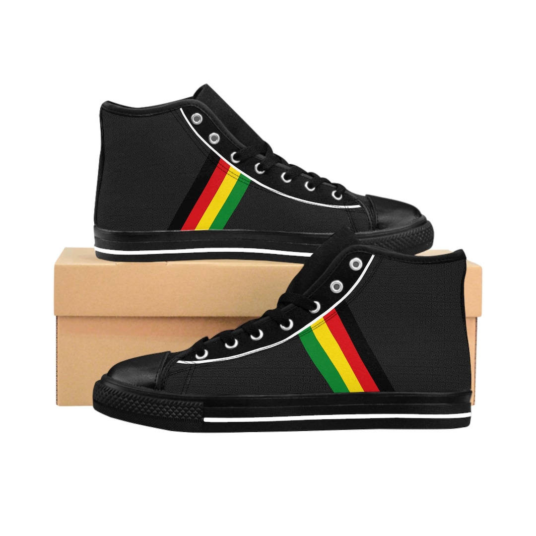 Rasta Women's Classic Sneakers, Vibrant Reggae-inspired Footwear ...