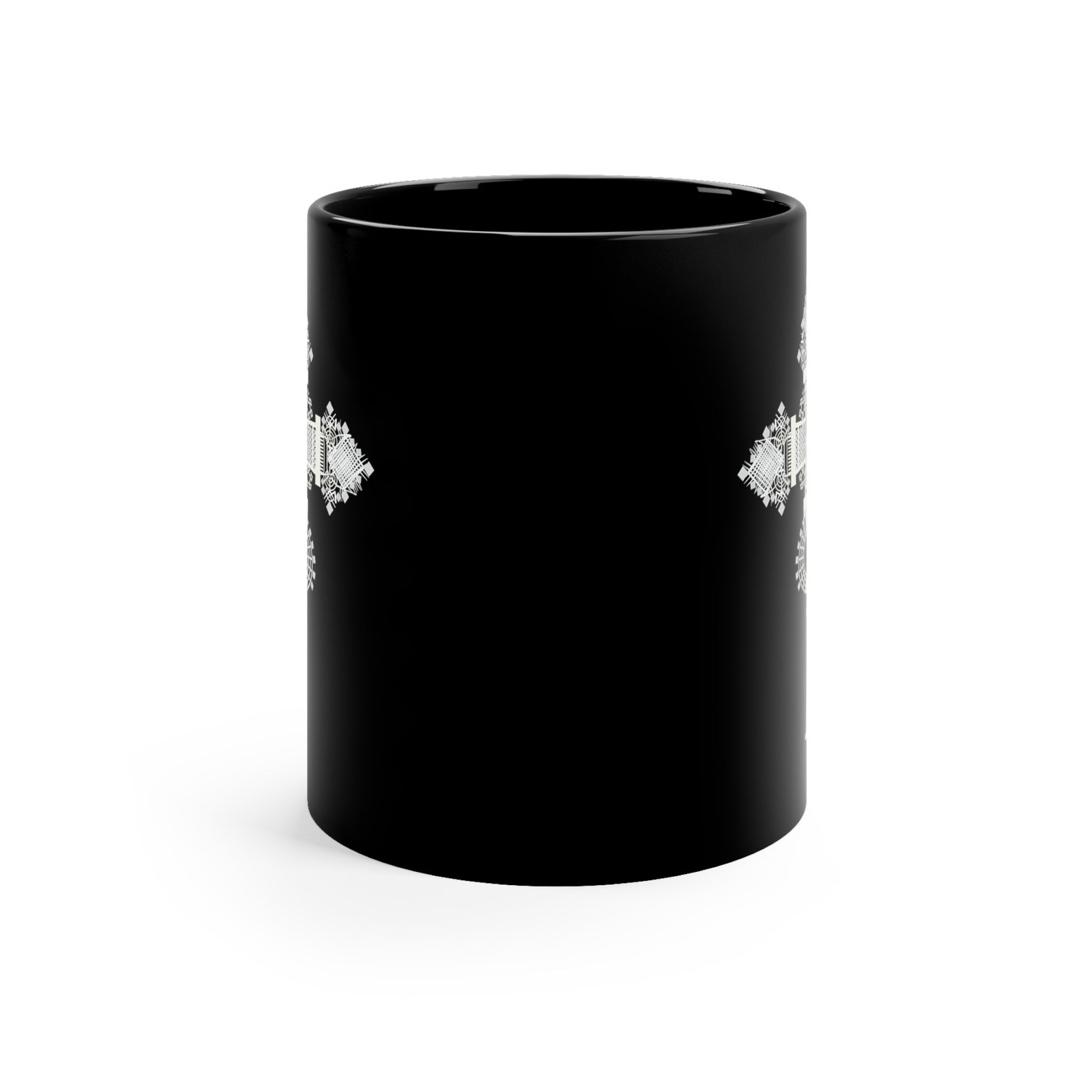 Ethiopian Cross Coffee Mug - Black Ceramic Mug - Etsy