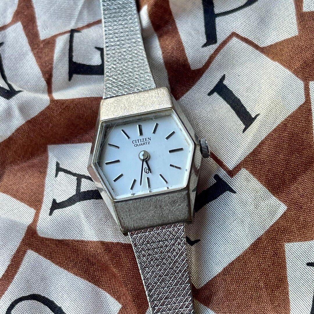 Rare Vintage Citizen 4-830679 Silver Hexagonal Watch With a Unique ...