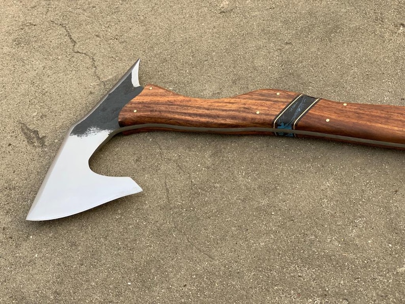 Full Tang Custom Handmade Carbon Steel VIKING EAGLE Art Hatchet Camping ...