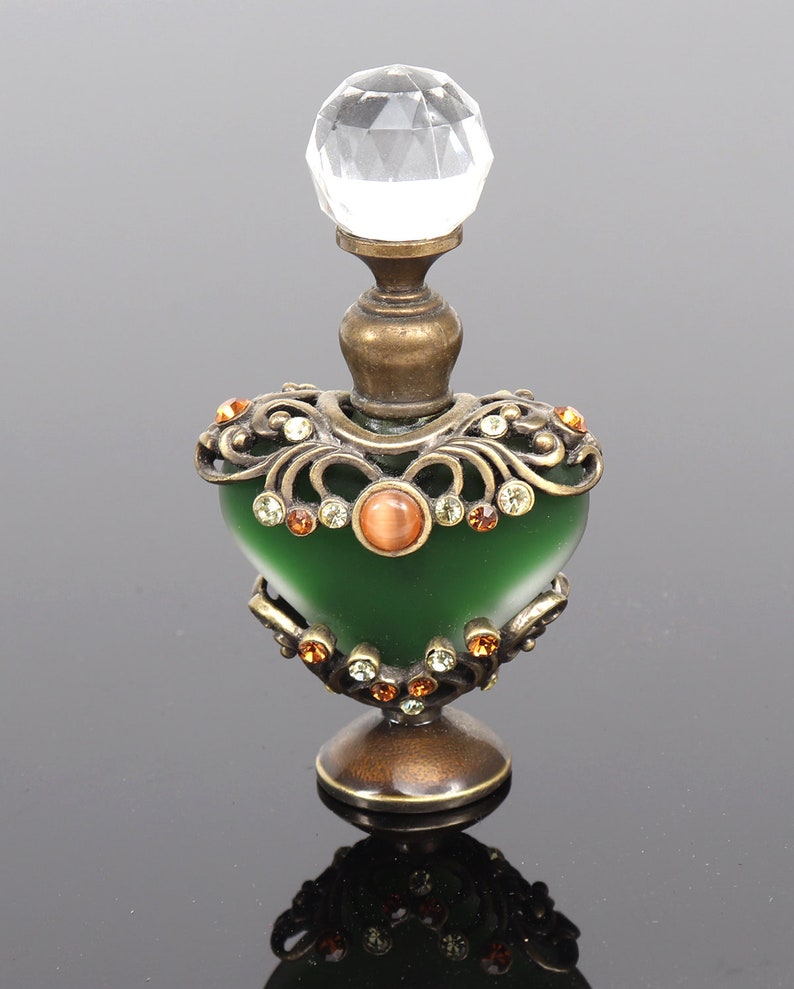 Vintage Crystal Detailed Perfume Bottle - Etsy