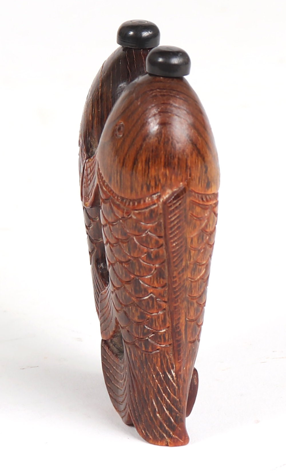 Chinese Double Fish Wood Snuff Bottle - Etsy