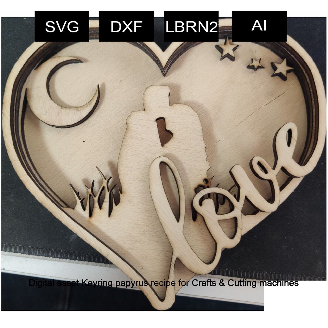 Hearth Multi Layered Love Heart Made of Wood Laser Cutting DXF SVG AI ...